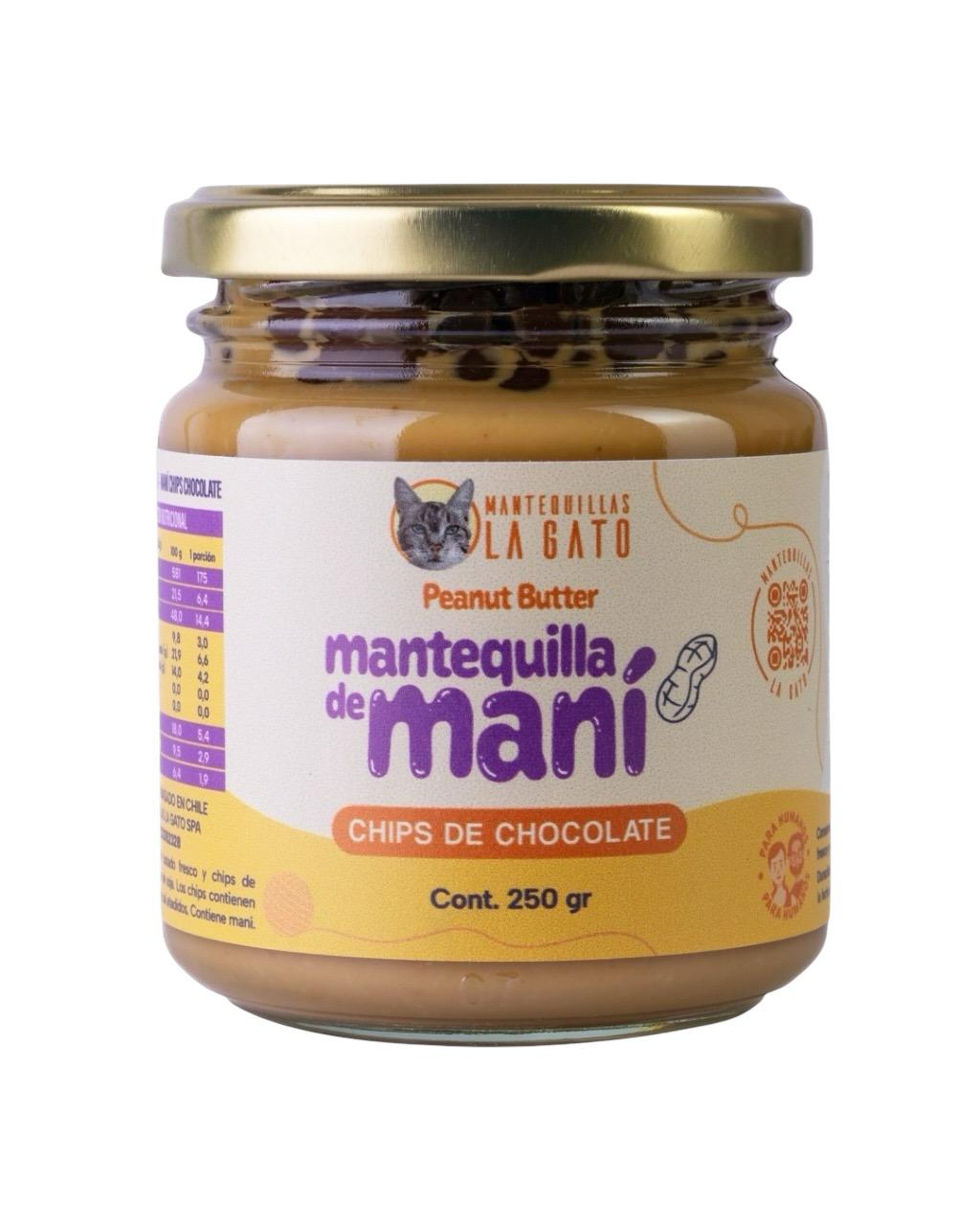 Mantequilla Maní Chips Chocolate 250 gr La Gato | Sin Envase