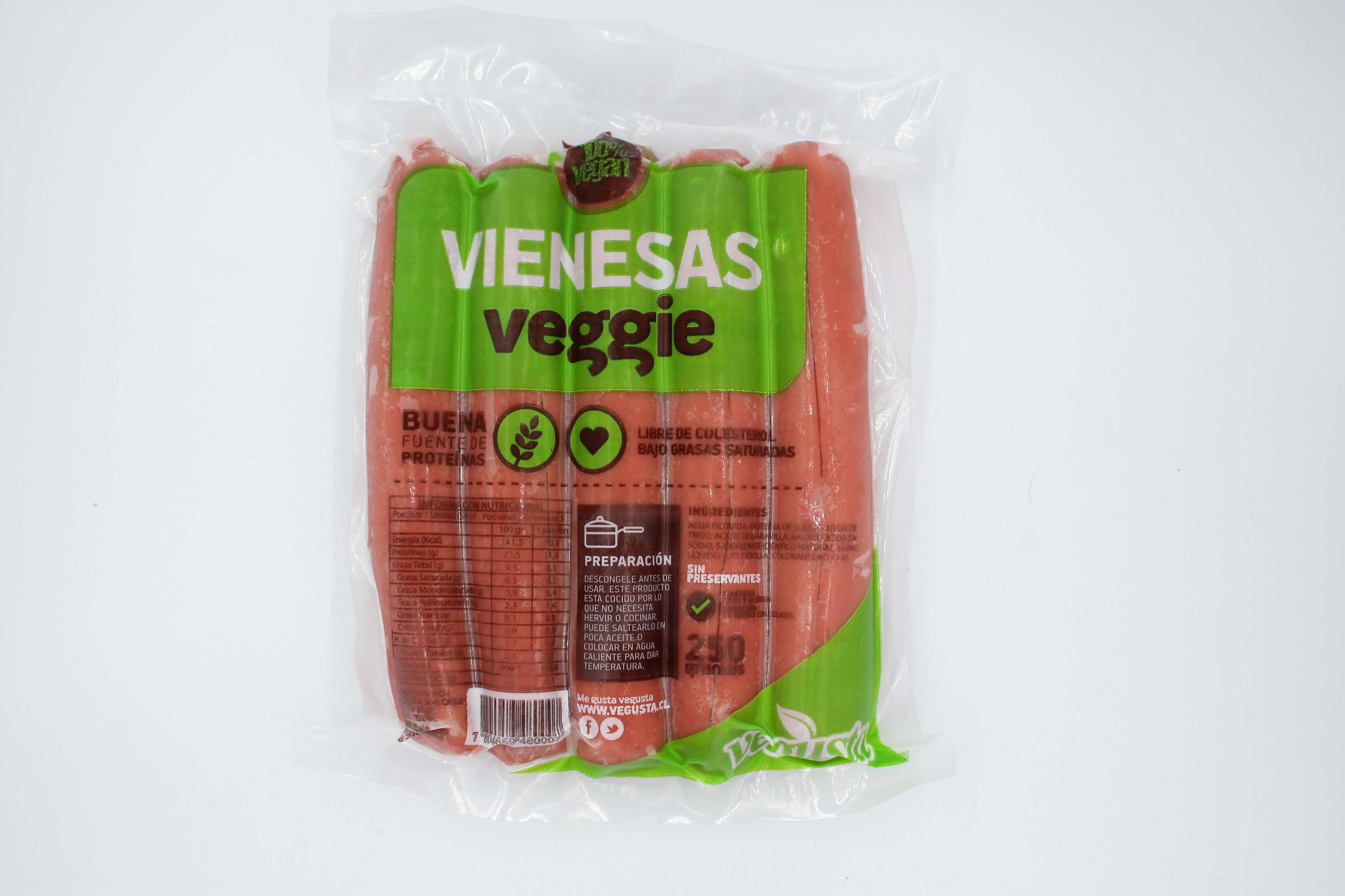 Vienesas Veggie 250 gr Vegusta | Sin Envase