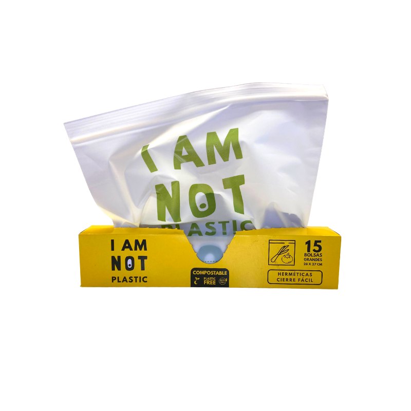 Bolsa Hermética Grande 28x27 I Am Not Plastic | Sin Envase